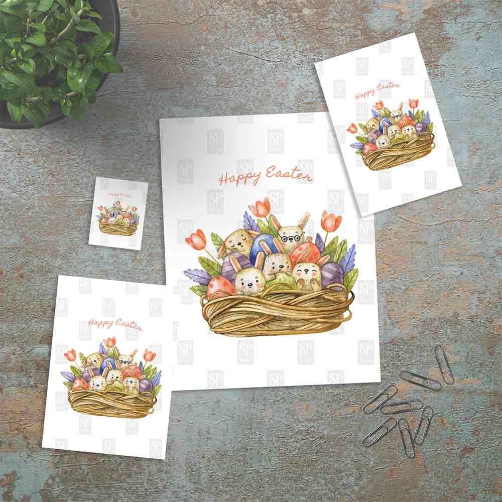 Watercolor Easter Basket | Sunny Paperie