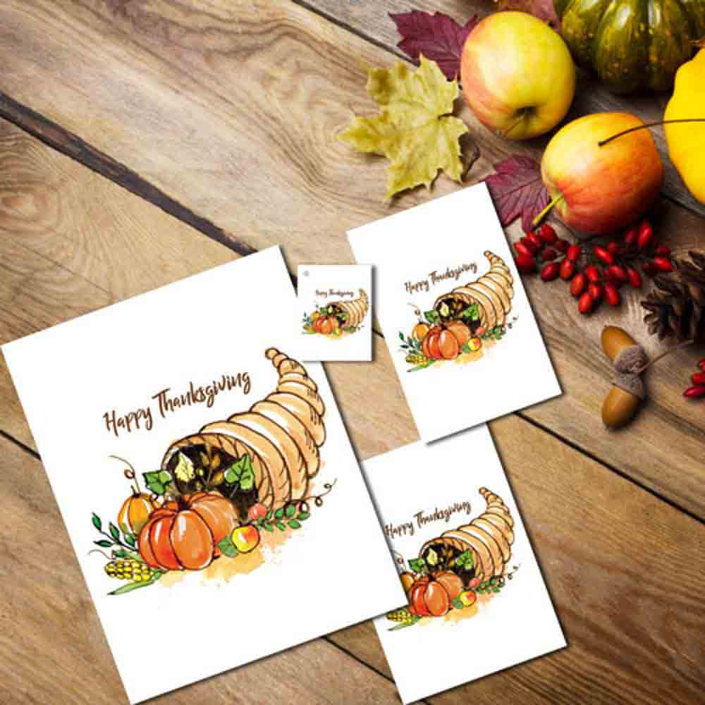 Watercolor Cornucopia | Sunny Paperie